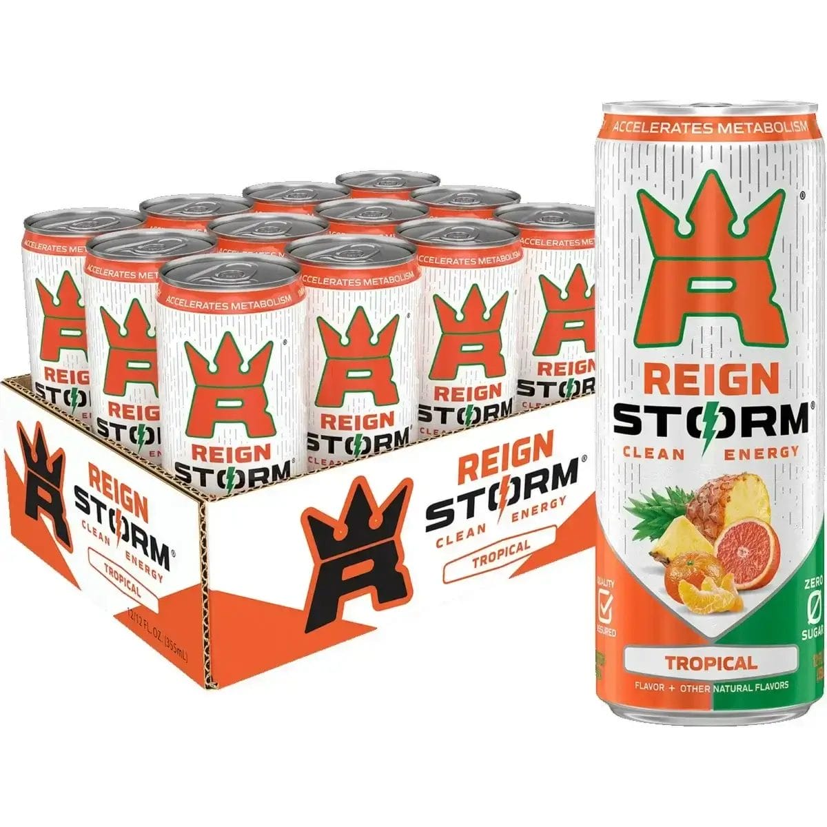 REIGN Storm Tropical Clean: Fruity Energy Drink in 12 Oz Can